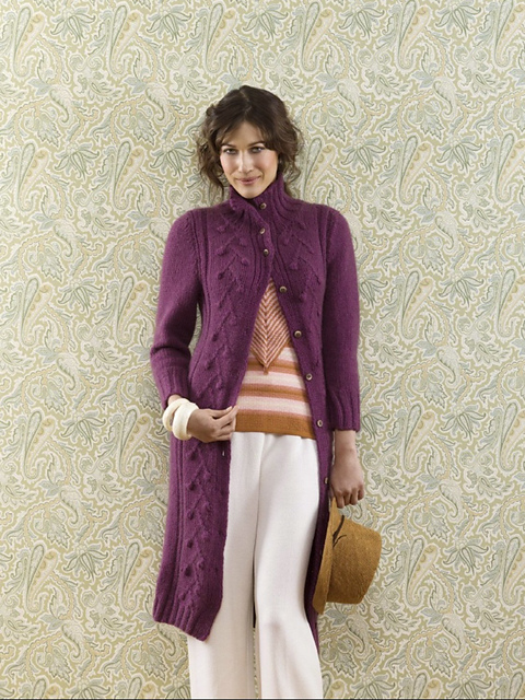 Ravelry: Cozy Popcorn Panel Coat pattern by Pat Olski