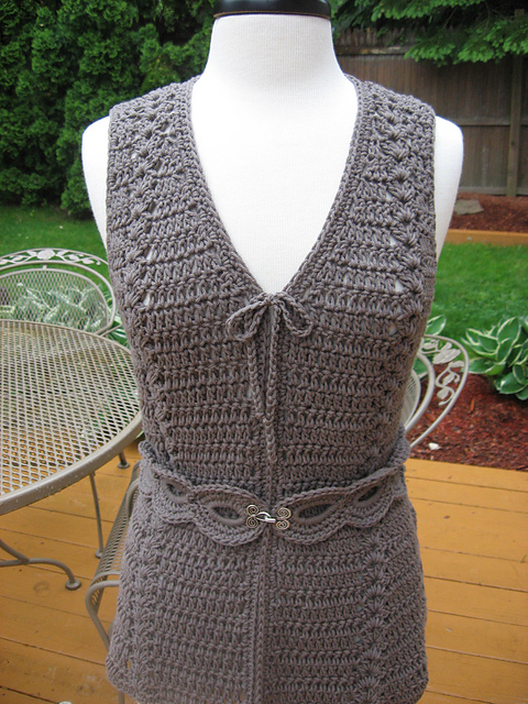 Ravelry: Meadows Vest and Matching Belt pattern by Deborah Devlin