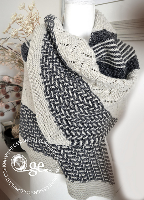 Ravelry: Montebello Shawl - P221 pattern by OGE Knitwear Designs