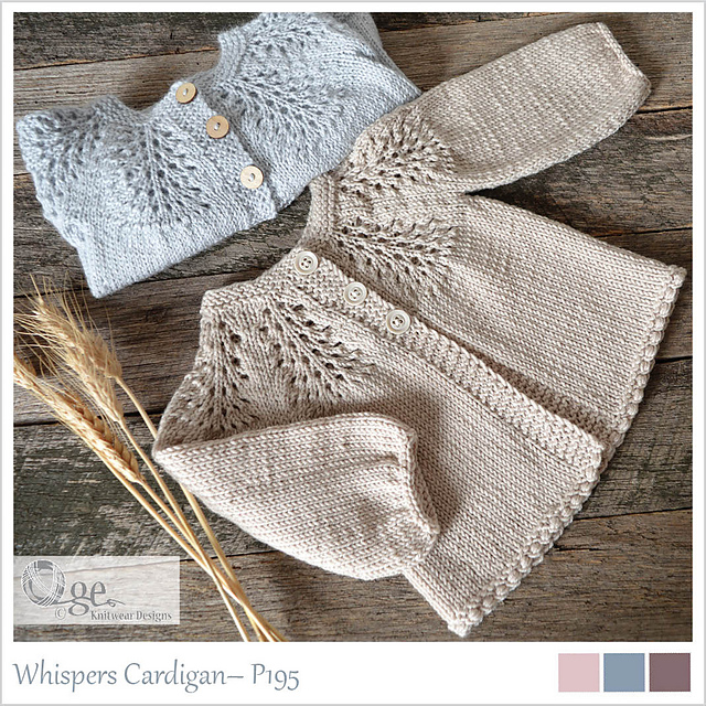 Ravelry: Whispers Cardigan– P195 pattern by OGE Knitwear Designs