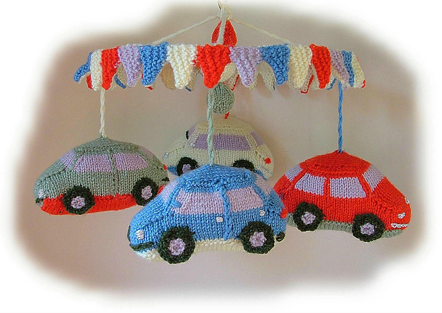 Ravelry: Bumper Beetle Car Babies Mobile pattern by Georgina Manvell
