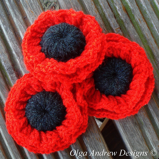 Ravelry: Two-layered poppy flower 104 pattern by Olga Andrew