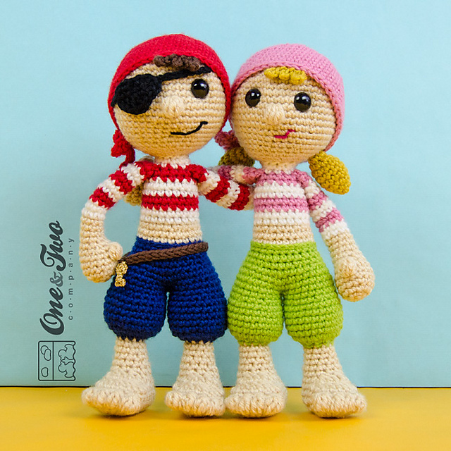 Ravelry: Pete & Penny Pirates Amigurumi pattern by Carolina Guzman
