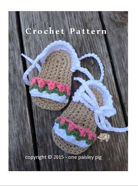 Ravelry: Tiptoe Through the Tulips Baby Sandals pattern by Paisley
