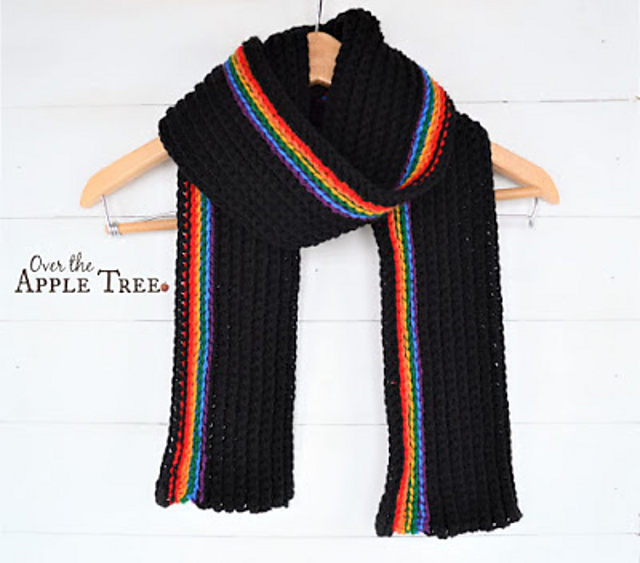 Ravelry: The Dark Rainbow Scarf pattern by Laura Diaz