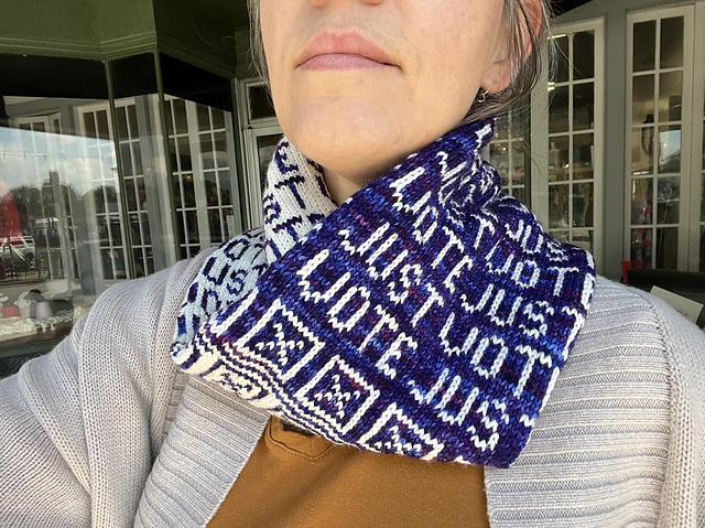 Ravelry: Just Vote Just Cowl pattern by Laura Groff