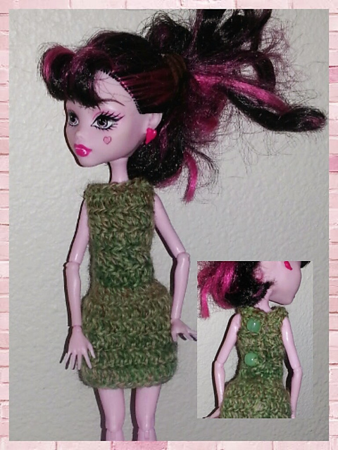 Ravelry: monster high 2 button short dress pattern by paperdoll mom