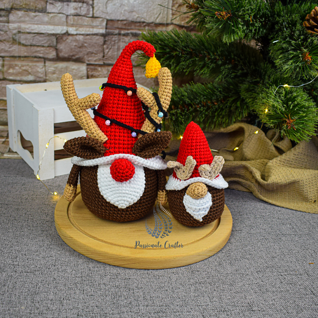 Ravelry: Mini Reindeer Gnome pattern by Tidzhen Gyuldzhu