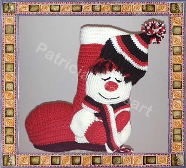 Ravelry: Snowman Christmas Stocking pattern by Patricia Stassart
