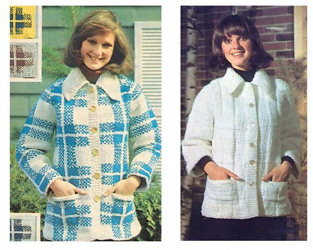 Ravelry: 4131 Plaid or Textured Jacket pattern by Mary Maxim