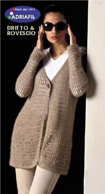 Ravelry: Net Cardigan pattern by Adriafil Yarn