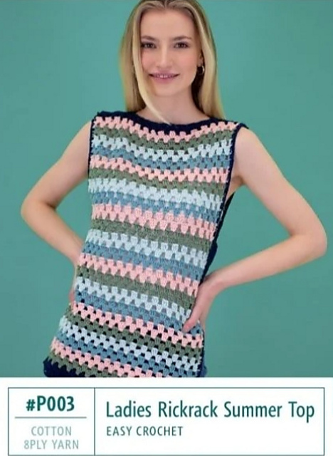 Ravelry: Rickrack Summer Top P003 pattern by Lincraft