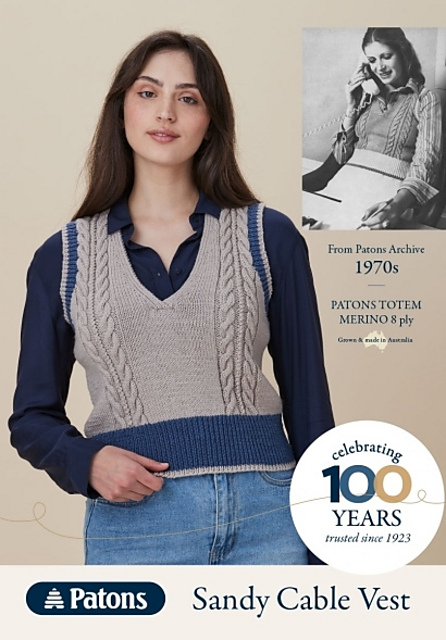 Ravelry: Sandy Cable Vest pattern by Patons Australia