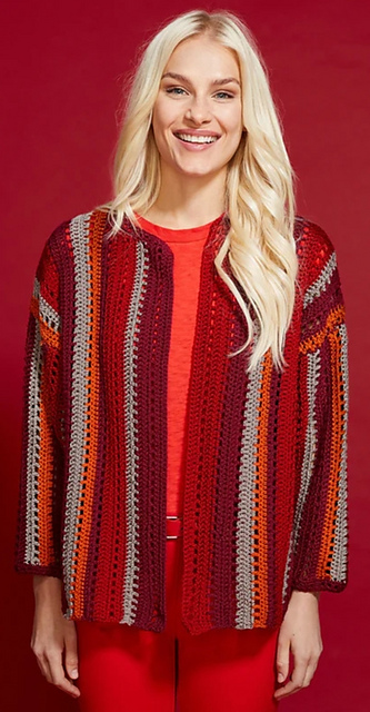 Ravelry: Barcelona Striped Cardigan pattern by Lion Brand Yarn