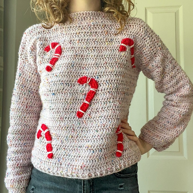 Ravelry: Candy Canes Sweater pattern by Ellie Mason