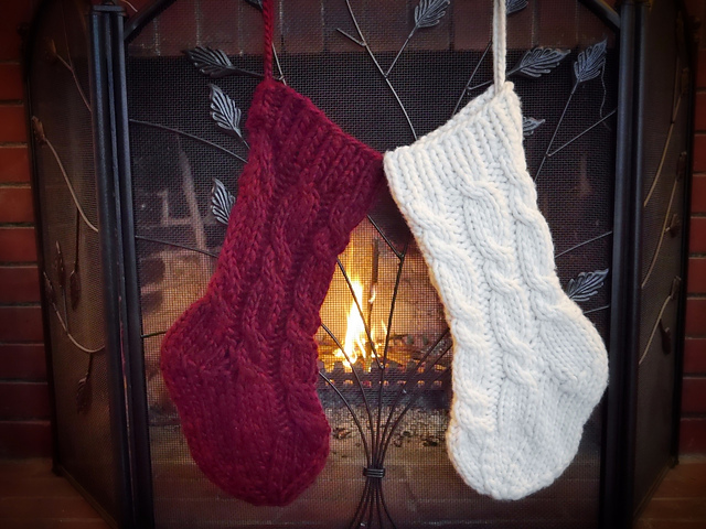 Ravelry: Super Cabled Christmas Stocking pattern by Michele Bernstein