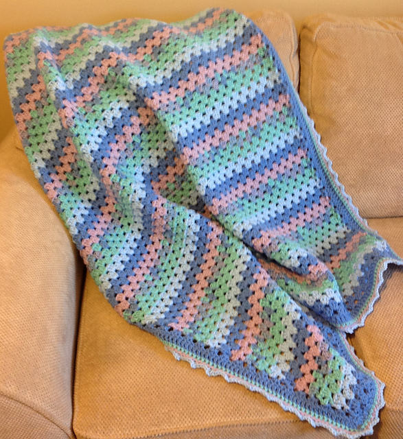 Ravelry: pekeapoomom's Periwinkle Granny Stripe Afghan