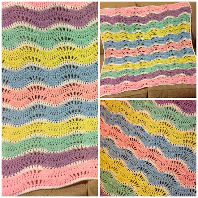 Ravelry: pekeapoomom's Cool Breeze Ripple Baby Blanket