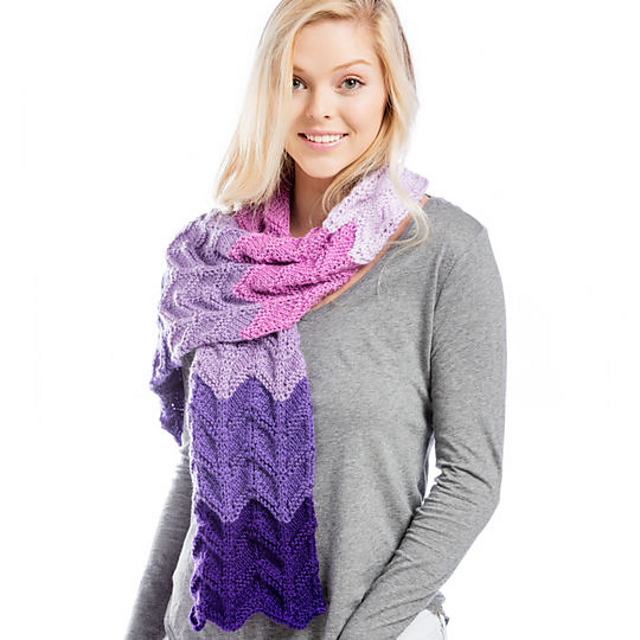 Ravelry: Gradient Chevron Knit Scarf pattern by Loops & Threads™ Design ...