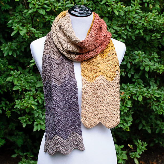 Ravelry: Autumn Ripple Scarf pattern by Kara Gunza