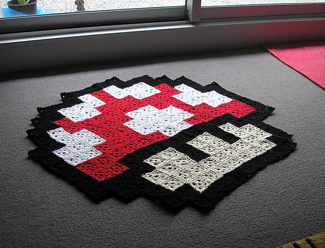 Ravelry: Pixelated Mushroom Rug pattern by Nyss Parkes