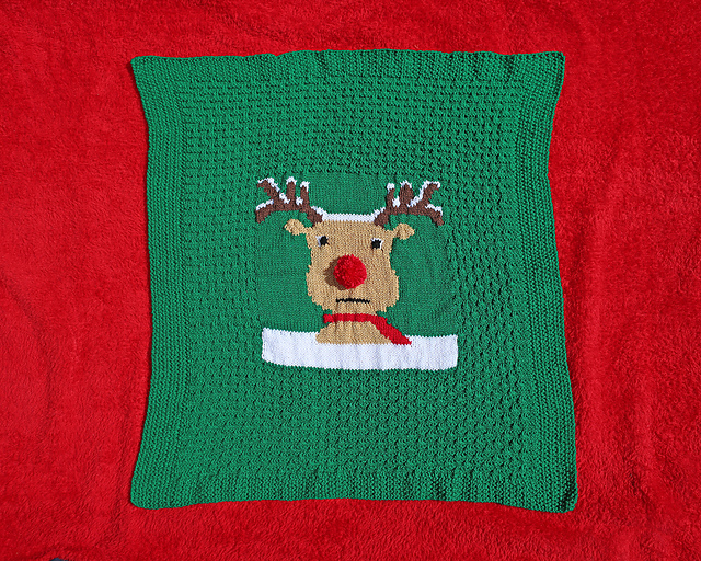 Ravelry: P130 Snowy Rudolph Blanket pattern by Elizabeth Primrose Patterns