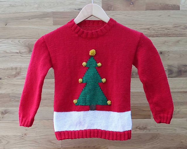 Ravelry: P143 Christmas Tree Jumper pattern by Elizabeth Primrose Patterns