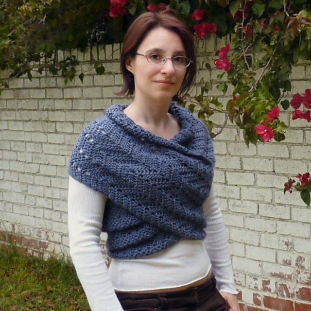 Ravelry: Eyelet Ripple Scarf Sweater pattern by June Gilbank