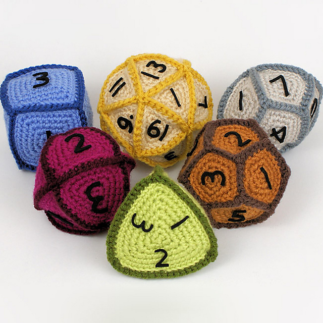 Ravelry: Gaming Dice EXPANSION PACK pattern by June Gilbank