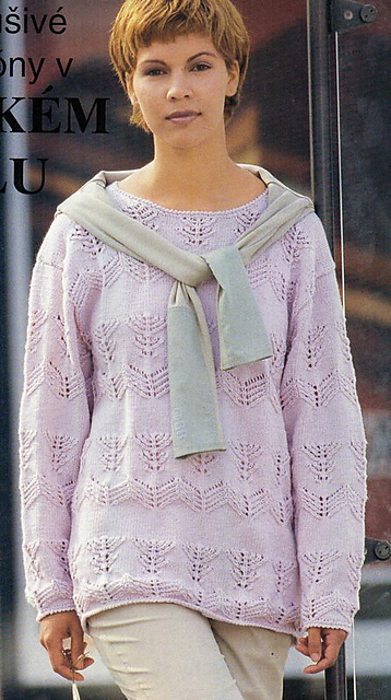 Ravelry: # 01 Ajourmusterpulli in Rosa pattern by Sabrina/Sandra team designers
