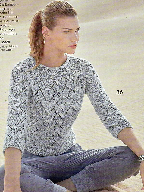 Ravelry: # 36 Hellgrauer Ajourmusterpulli pattern by OZ Verlag Design Team