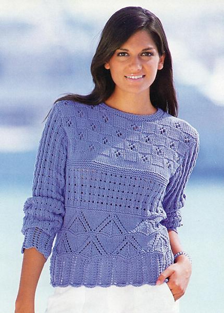 Ravelry: # 16 Modrý strukturový pulover pattern by Brigitte Appel