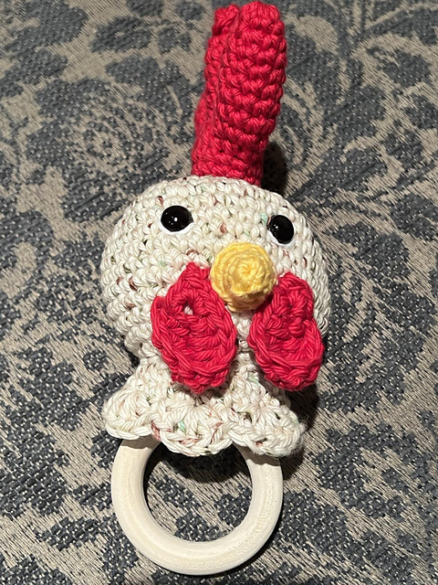 Ravelry: Rudy Rooster Rattle Teether pattern by Patti French