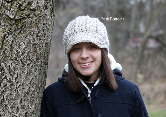 Ravelry: Ribbed Newsboy Hat 159 pattern by Posh Patterns