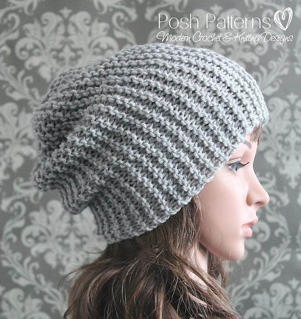 Ravelry: Easy Two Needle Slouchy Hat pattern by Posh Patterns
