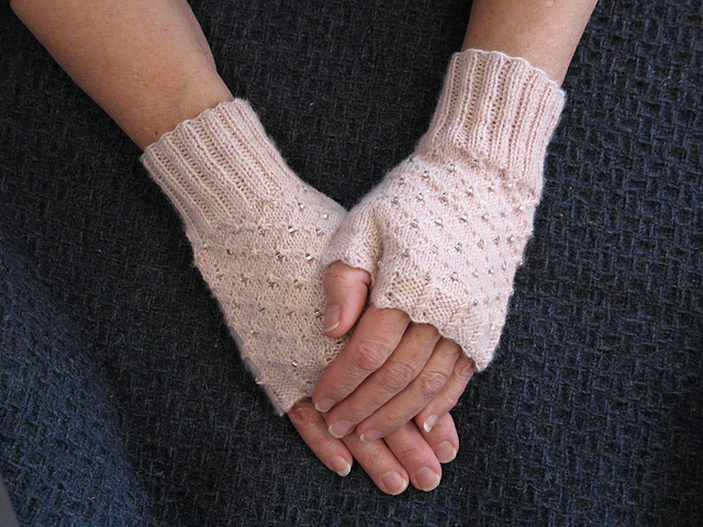 Ravelry: Sweet Caroline Beaded Fingerless Mittens pattern by Carole Gano