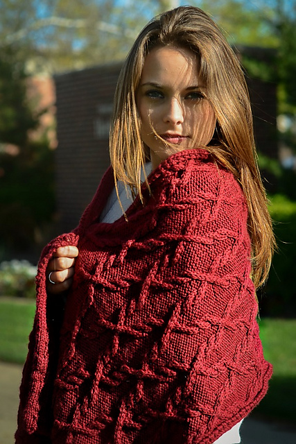 Ravelry: Cabled Lattice Wrap pattern by Tricia Perkins