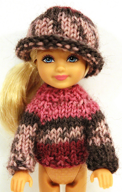 Ravelry: Chelsea (Little Sister of Barbie) Raglan Sweater & Hat Pattern ...
