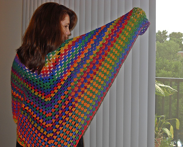 Ravelry: quadshotyarn's Stitch n Pitch Rainbow Shawl--STOLEN