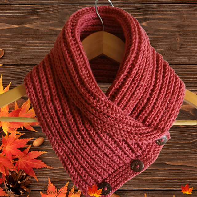 Ravelry: Button Collar Knit Cowl pattern by Easyknitstudio
