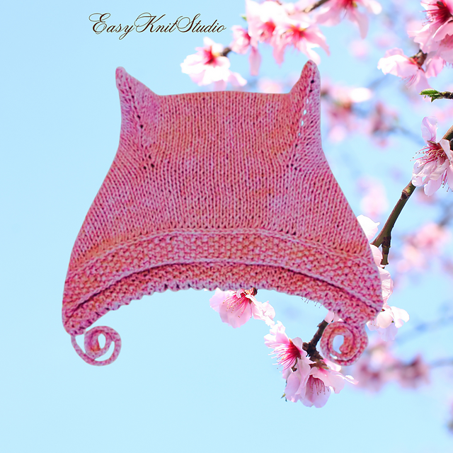 Ravelry: Cat Ears Baby Bonnet pattern by Easyknitstudio