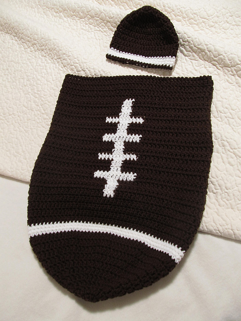 Ravelry: Football Papoose with Hat pattern by See Chelle's Crafts
