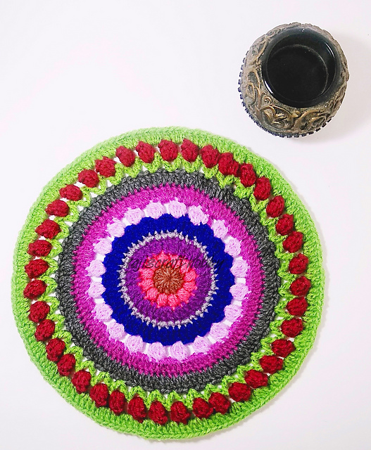 Ravelry: Rose Bud Mandala Potholder pattern by Rajeshwari Singh