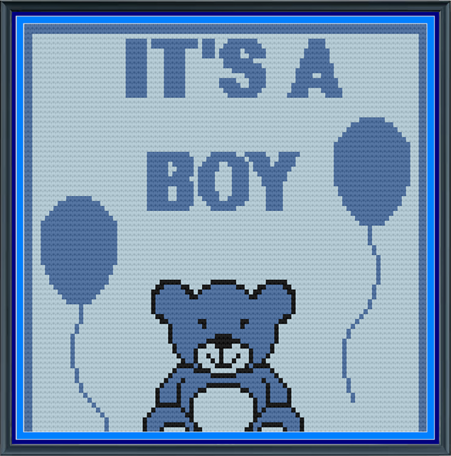 Ravelry: It's A boy graphghan pattern by Rachel Abernathy