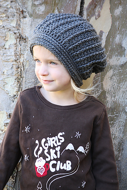Ravelry: Grey Slouchy Hat pattern by River Blossoms Crochet