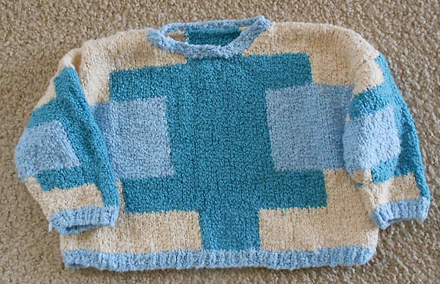 Ravelry: Blue Blocks Baby Sweater pattern by Reah Janise Kauffman