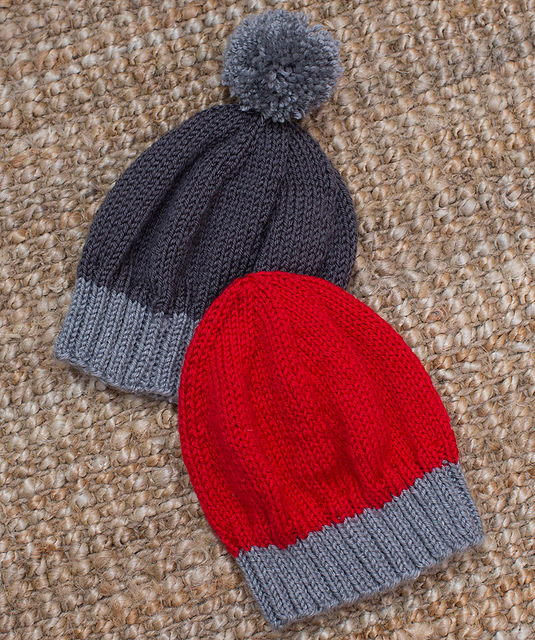 Ravelry: Two-Tone Kids’ Hats pattern by Nancy J. Thomas