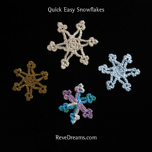 Ravelry: Quick easy snowflakes for yarn pattern by Rebecca Weber