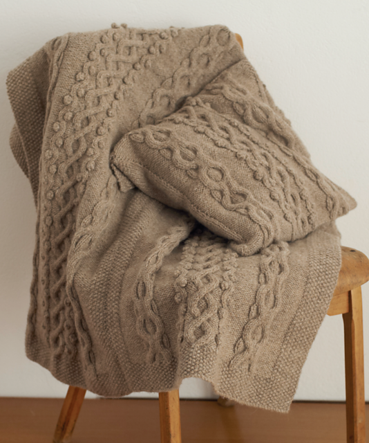 Ravelry: Bobble and Waves Cable Throw pattern by Sian Brown Knitwear Design