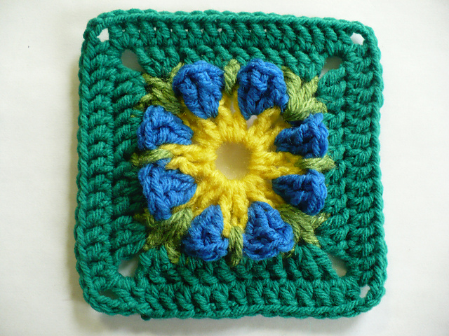 Ravelry: Dimensional Flower Granny Square pattern by Rhonda Rowley